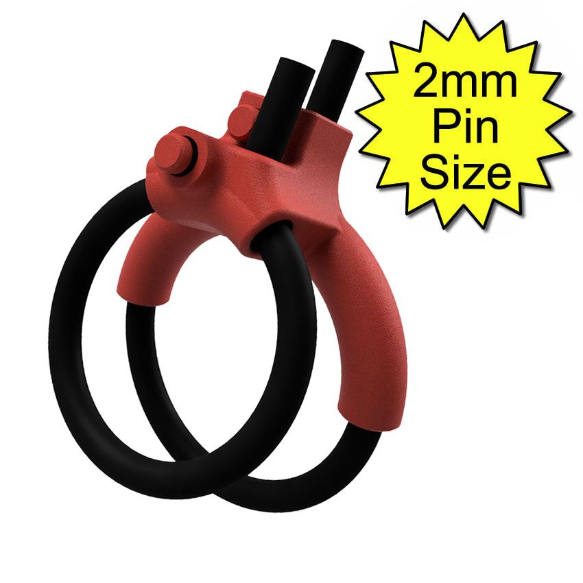 Double Penis Play 6mm Conductive Rubber Cock Loops 2mm Plug Red