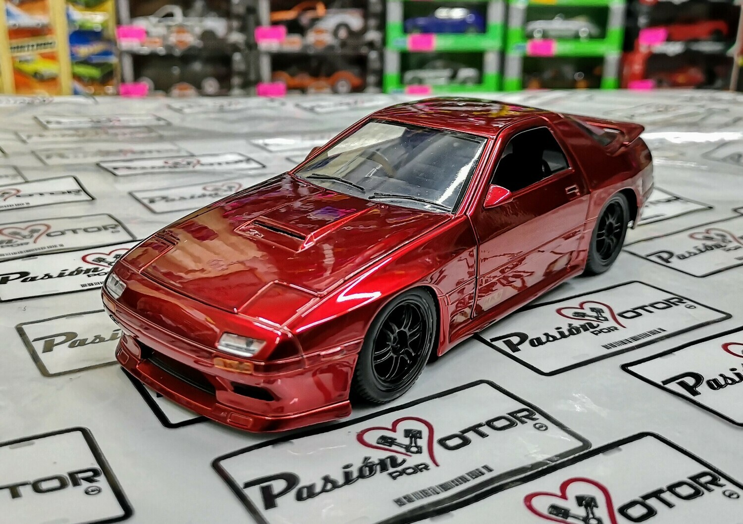 1:24 Mazda RX-7 FC3S 1985 Rojo Jada Toys JDM Tuners En Display / a Granel