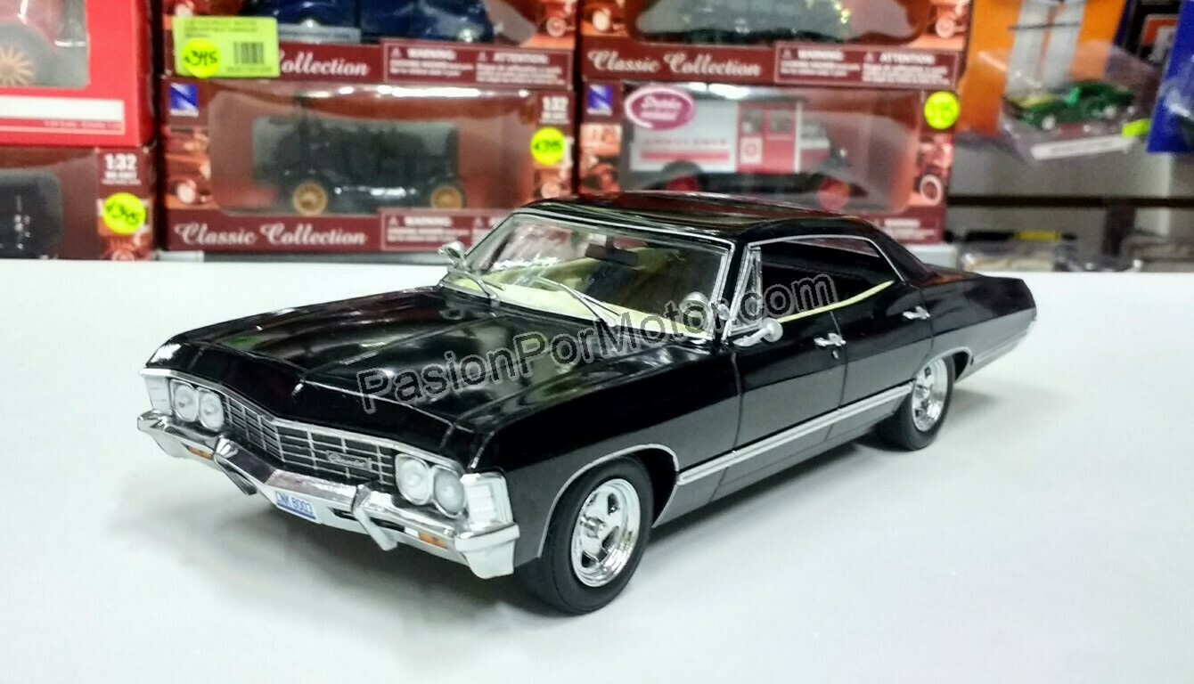 1:24 Chevrolet Impala Sport Sedan 1967 Negro Supernatural Greenlight