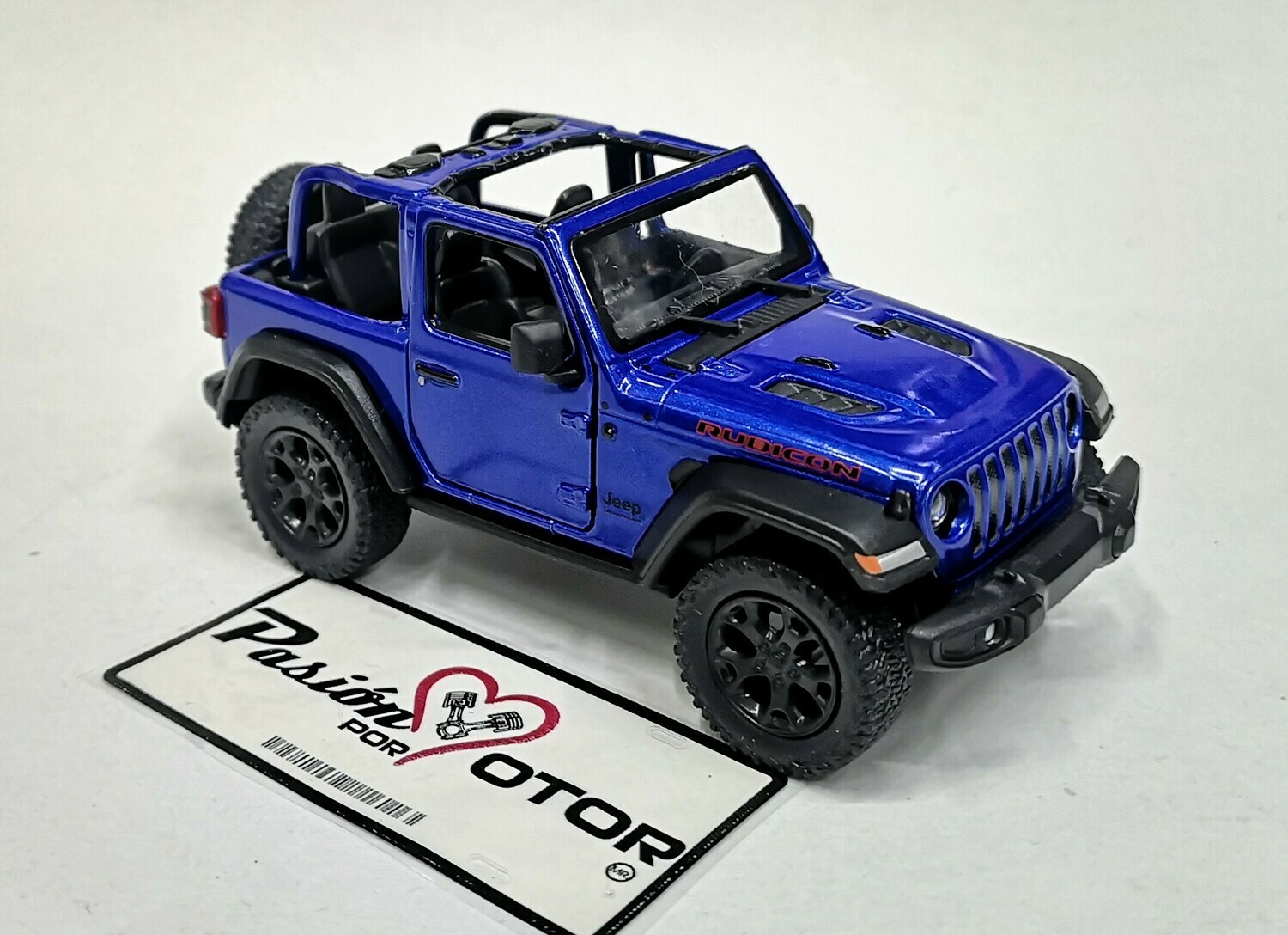 5 Pulgadas / 1:34 Jeep Wrangler Rubicon Open Top 2018 Azul KINSMART En ...