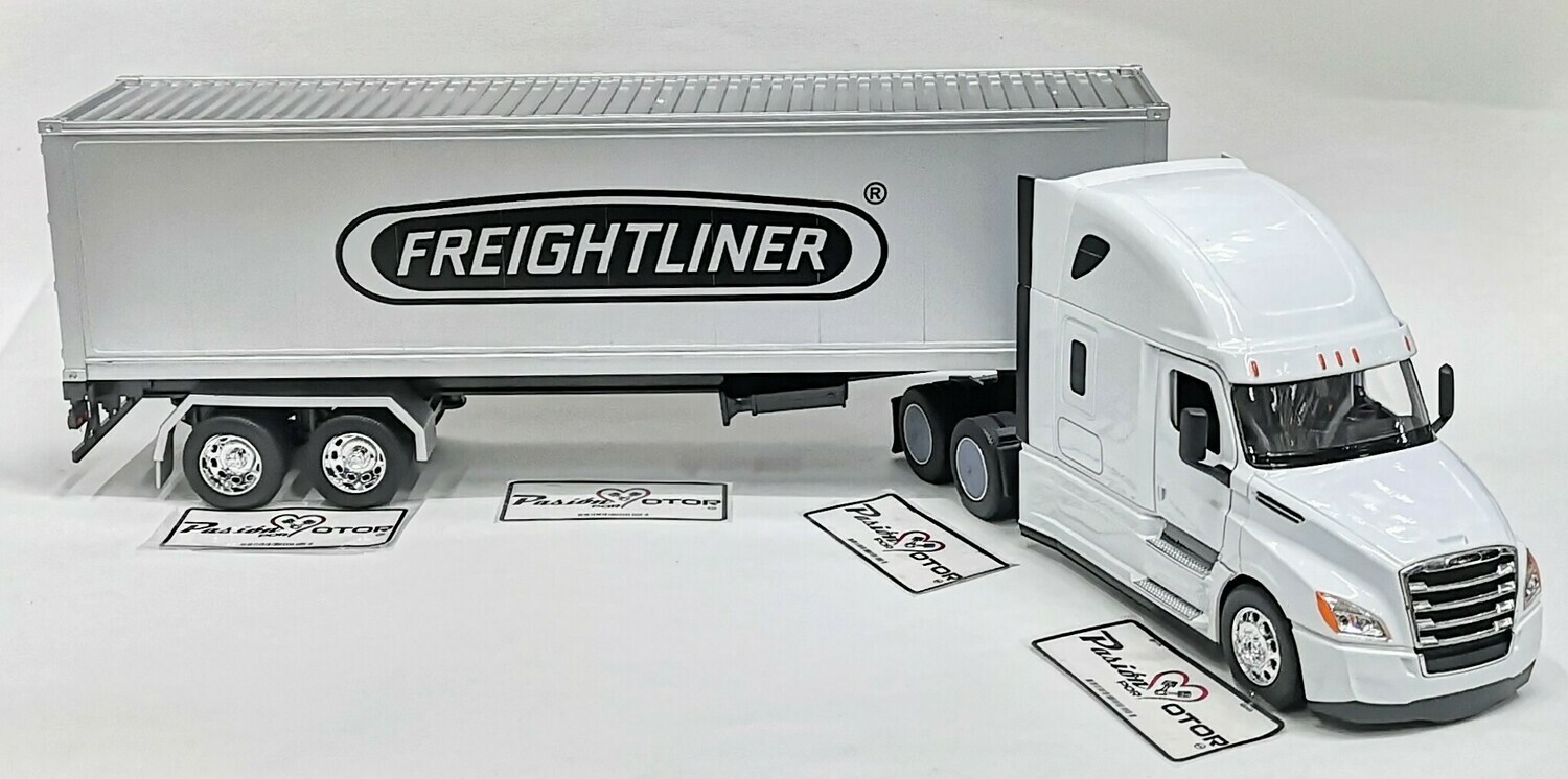 1:32 Freightliner Cascadia 2018 Blanco Con Trailer Contenedor Welly ...