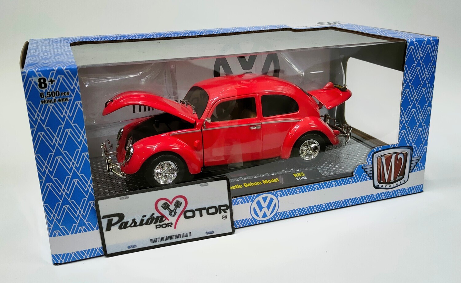 1:24 Volkswagen Beetle Deluxe Model Sedan Split Window 1952 Rojo M2 ...