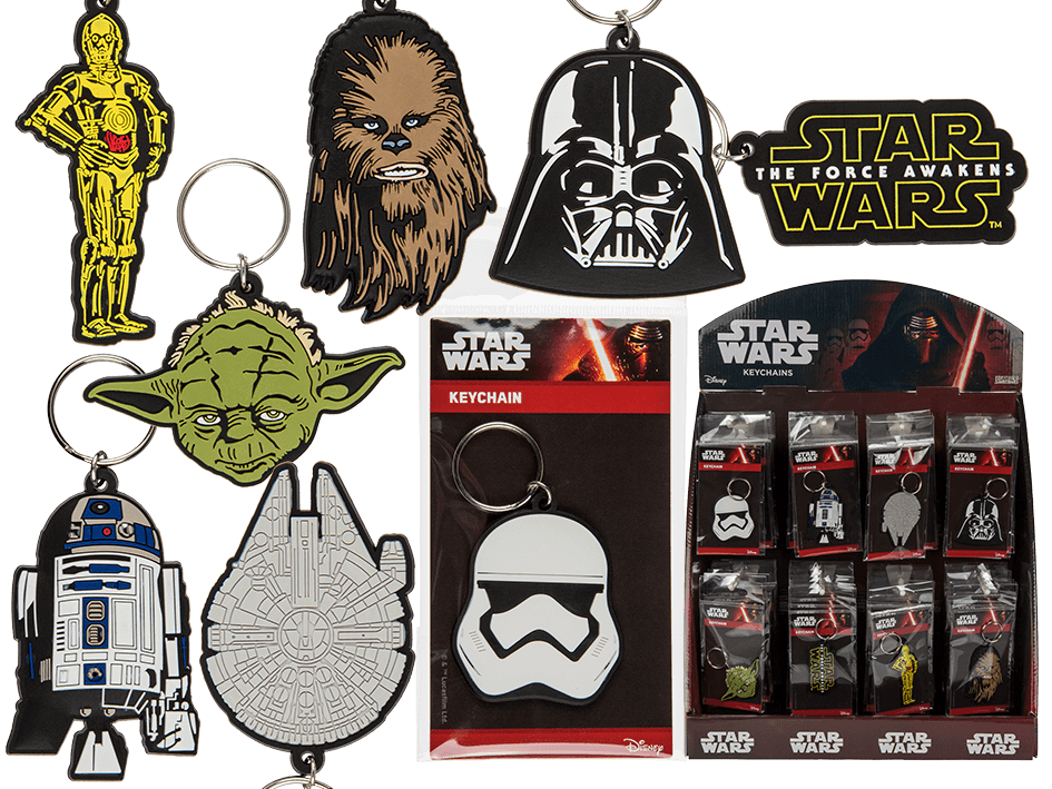 THE BLUE RUBBER KEY RING (STAR WARS) ASSTD