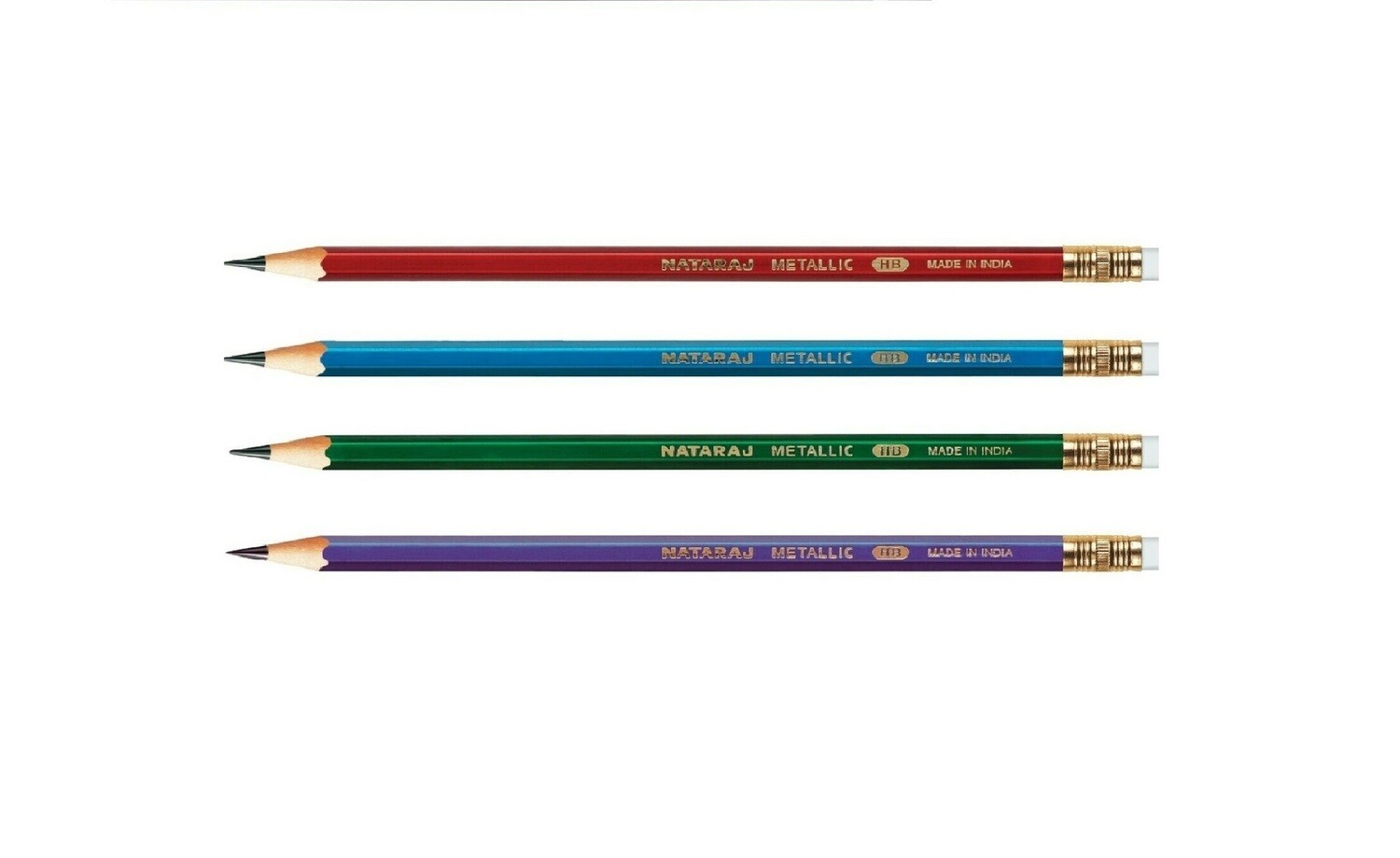 NATARAJ METALLIC RUBBER TIPPED PENCIL (1X12)