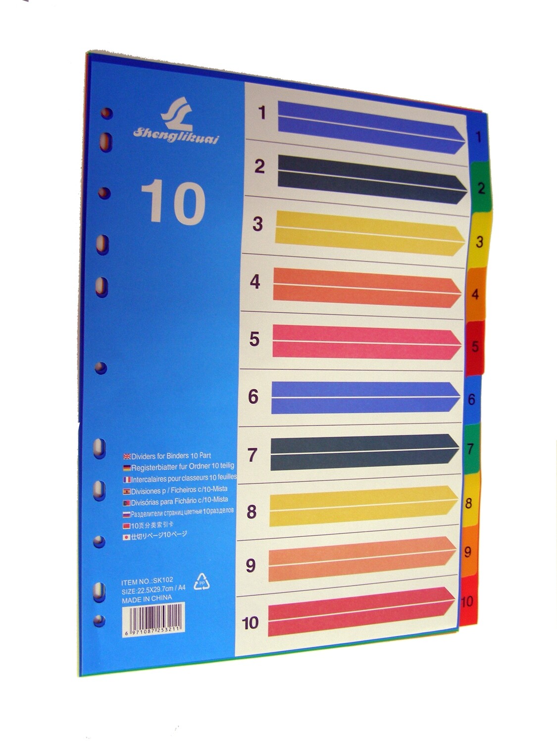 RSC A4 PVC DIVIDER 1-10 COLOR YJ-10/SK102 D17-153B