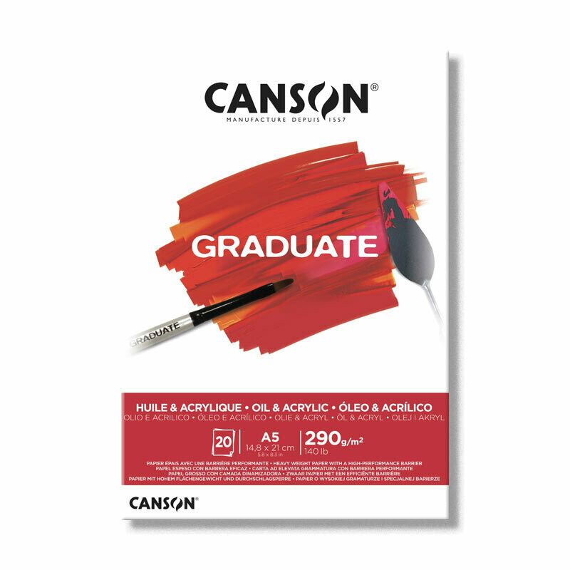 CANSON A5 GRADUATE OIL & ACRYLIC PAD 20SHS 290GSM