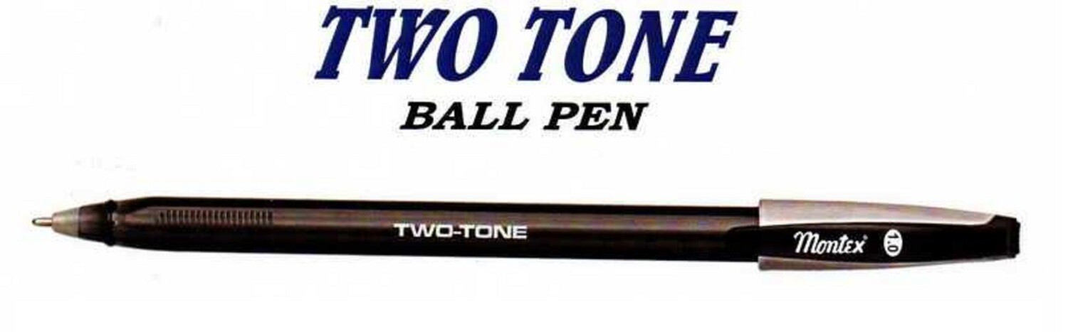 MONTEX 10PCS TWO TONE BALL PEN - BLACK