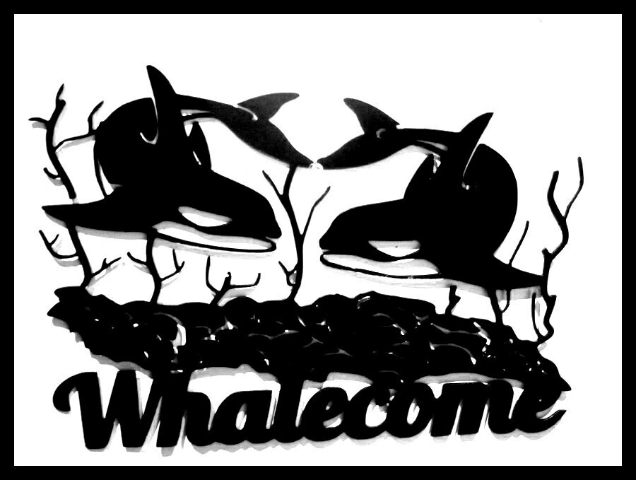 Two Orca Whalecome Sign