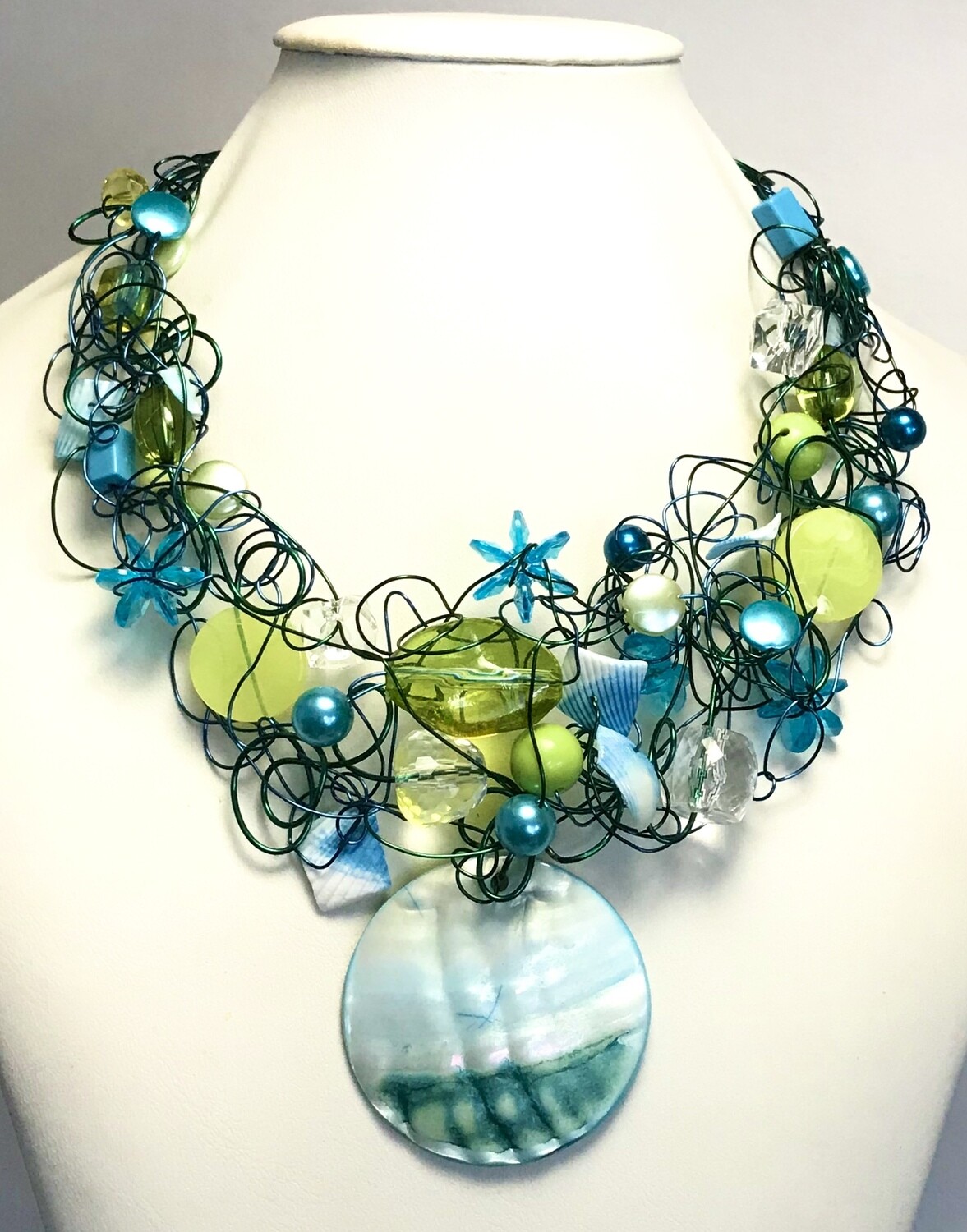 COLLIER ROYAL COQUILLAGES AQUA