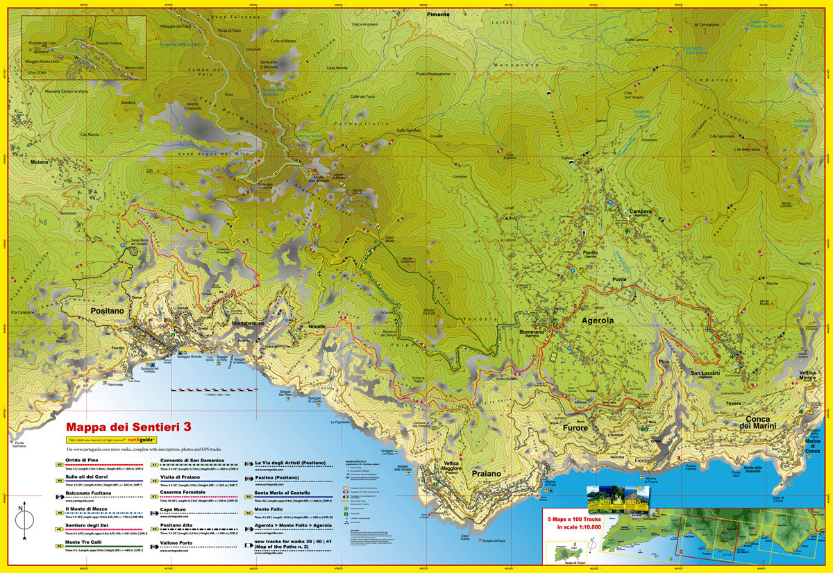 Cart&Guide num. 3 - Detailed walking maps from Amalfi to Positano