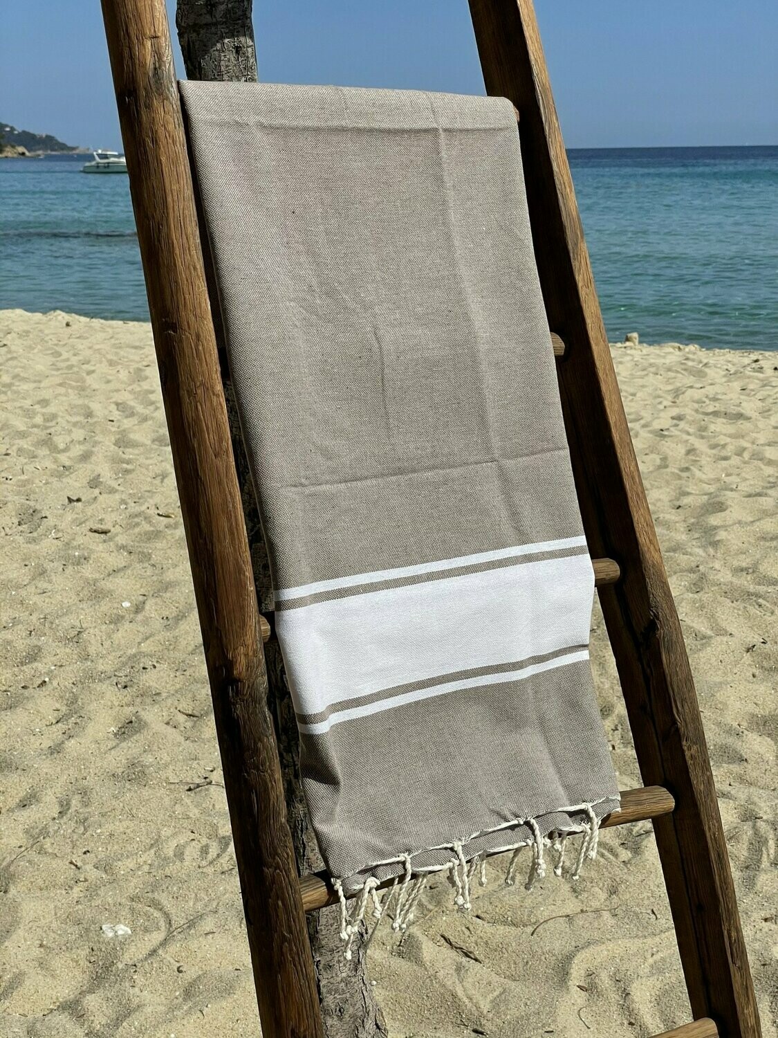 Fouta 100x200cm Traditionnelle Taupe