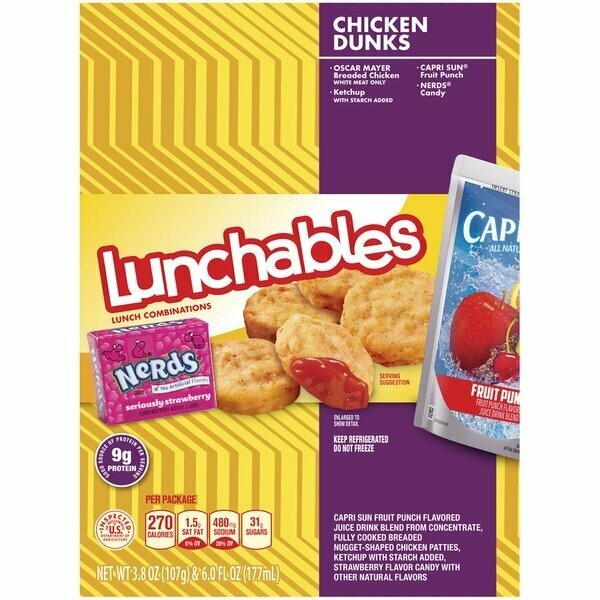 Lunchable Chicken Dunks includes Drink
