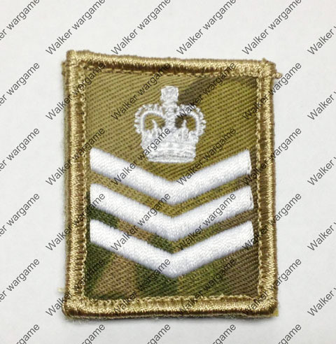 B2250 UK British Army Staff Sergeant Rank Patch With Velcro - Multicam ...