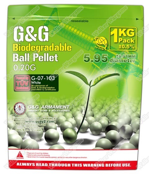 G&G High Quality Precision Grade Biodegradable 0.20g BB - 5000 rds