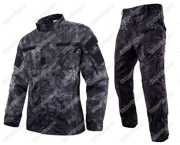 BDU Battle Dress Uniform Full Set - Special Force Night OPS Black TYP ...
