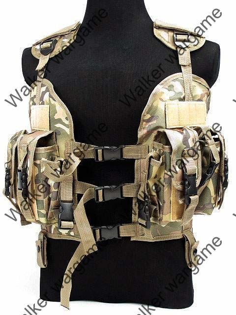 Tactical Navy Seal Combat Modular Assault Vest - Special Force Multi Camo