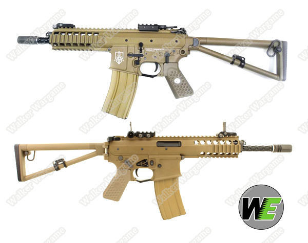 WE KAC PDW 8" Open Bolt Green Gas Blow Back GBB Rifle - Tan
