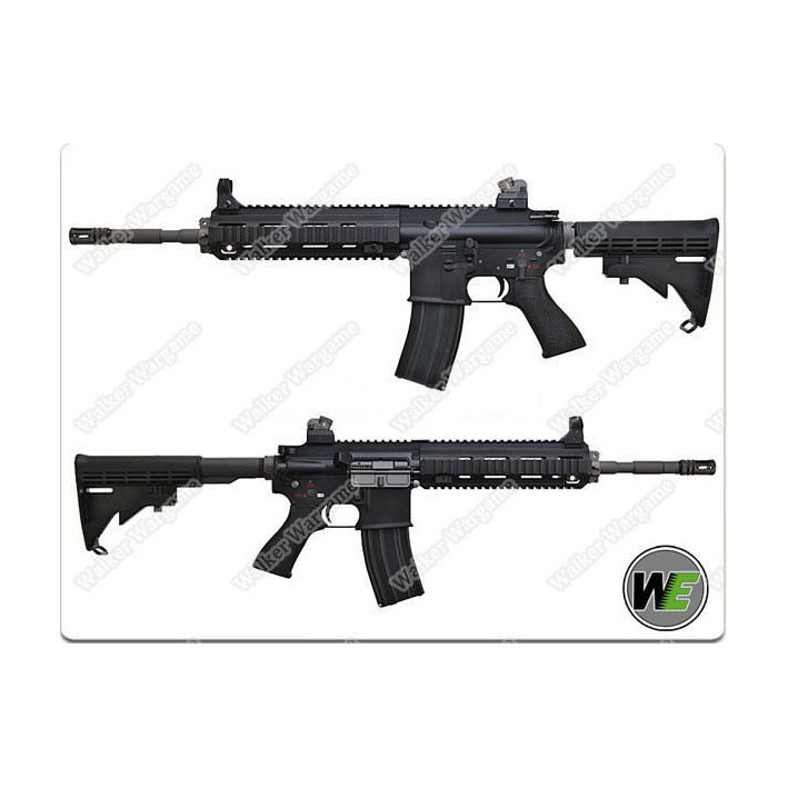WE HK416 Green Gas Blow Back 4168 GBB Rifle - Black （ Open Chamber Version)