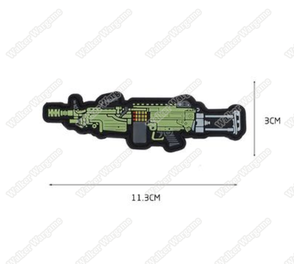 PWG009 PVC Rubber FN M249 LMG Patch With Velcro - Full Colour