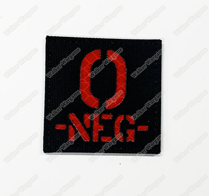 LWG012 O NEG - Laser Cut Reflective Blood Type Patch With Velcro