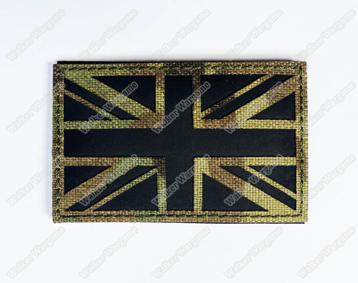 LWG031 UK Flag Union Jack Multicam - Laser Cut Patch With Velcro