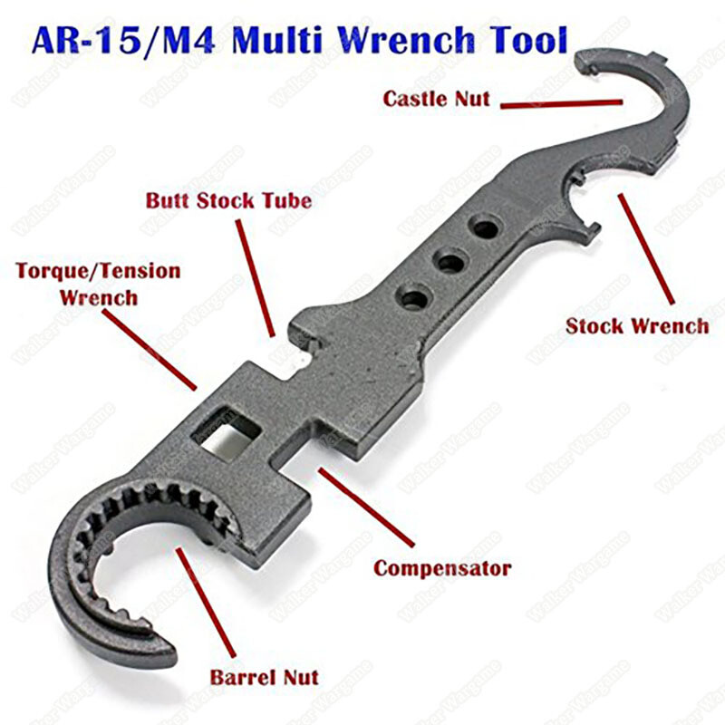 AR M4 Steel Wrench Nut Tool Multi-Function Tactical Combo Wrench