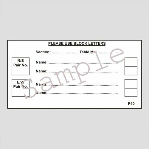 Table Name Slips