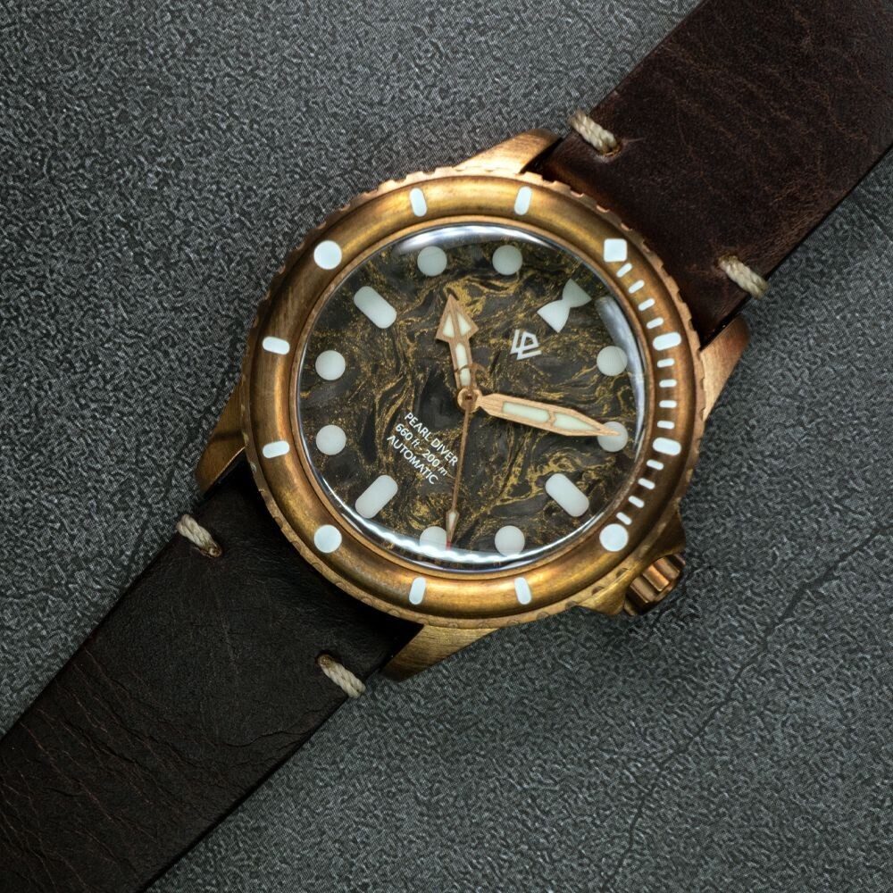 Pearl Diver CuSn8 Bronze Swiss Automatic Dive Watch Swiss Lume 40 mm ...