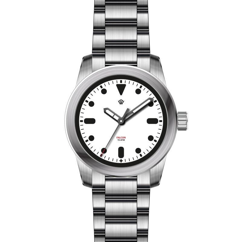 PRE ORDER Swiss Made Field Watch FALCON FULL LUME Stainless Steel wrist ...