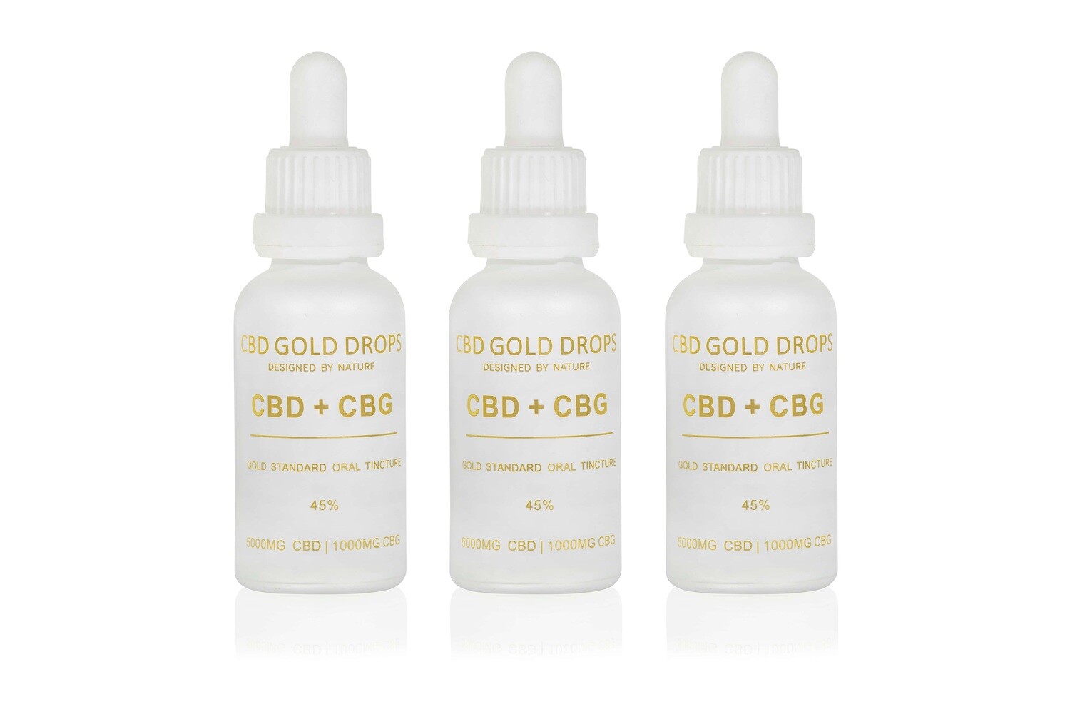 CBD OIL 5000mg | CBD GOLD DROPS | 3 X 30ml 45% CBD+CBG