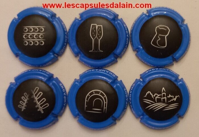 6 BELLES CAPSULES CHAMPAGNE GENERIQUE REF N° 1160 a 1165 NEWS