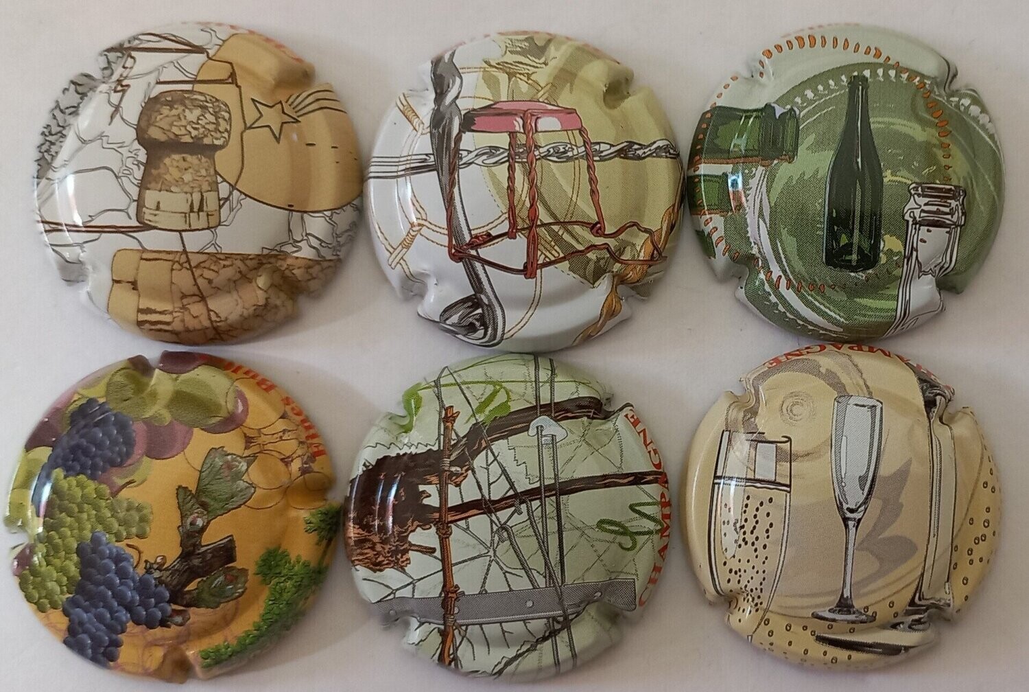 6 BELLES CAPSULES CHAMPAGNE GENERIQUE REF N°750 a 750e NEWS