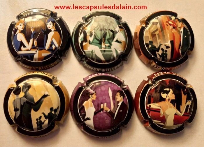 6 BELLES CAPSULES CHAMPAGNE GENERIQUE RETRO PARTY FINES BULLES 2023 NEWS