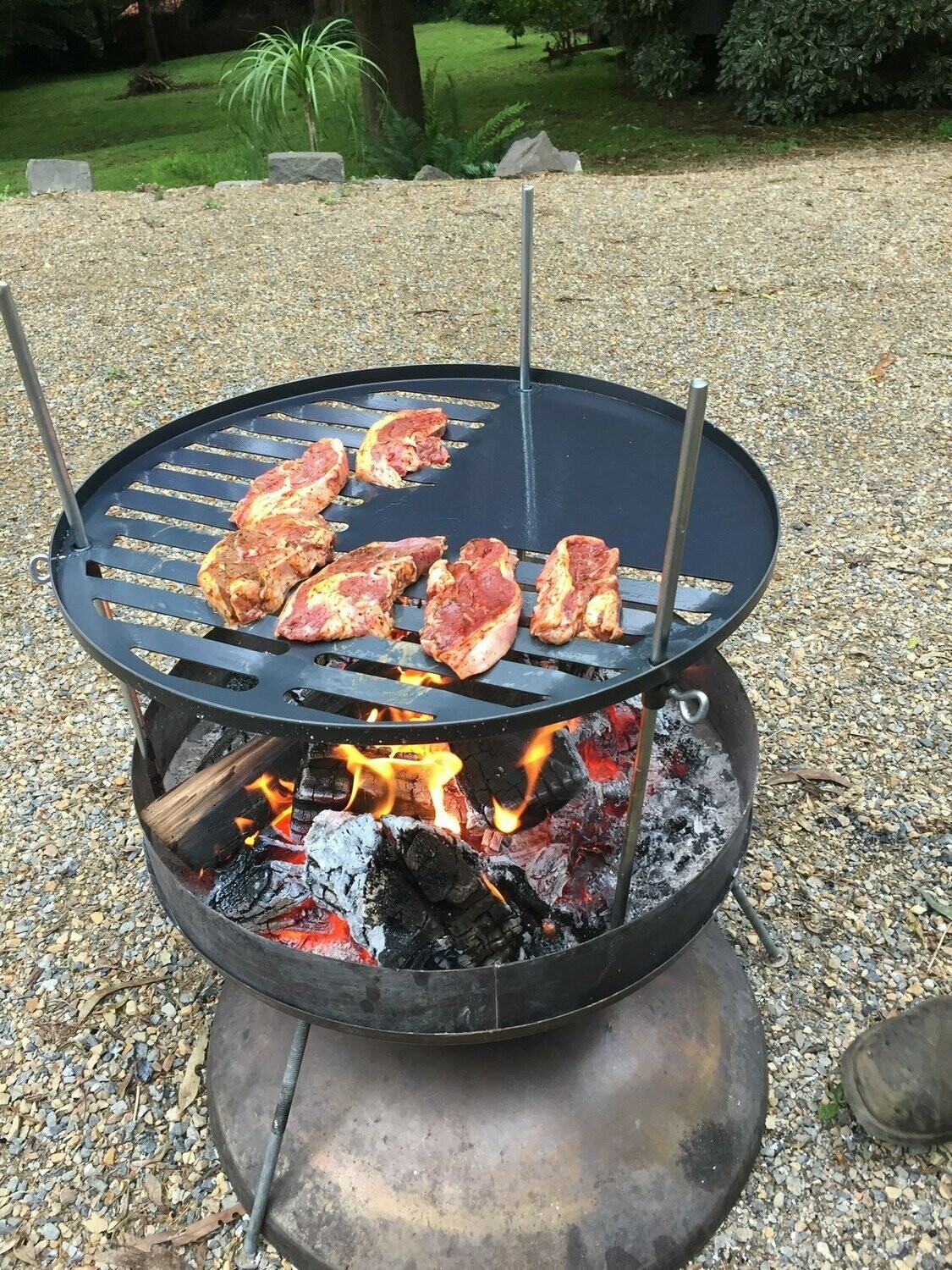Blue Steel Fire Pit Rack