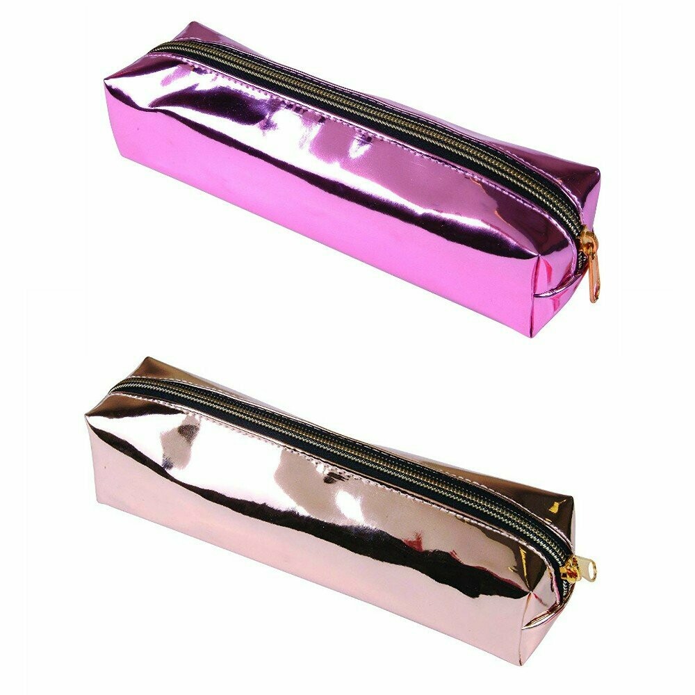 Gold or Pink Metallic Pencil Case