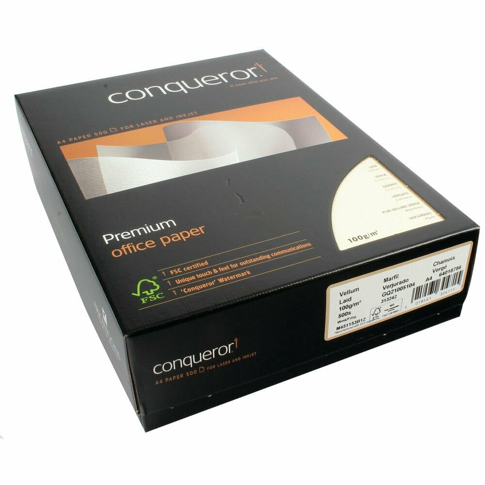 Conqueror Laid 100gsm A4 Paper (50 or 500 Sheets)