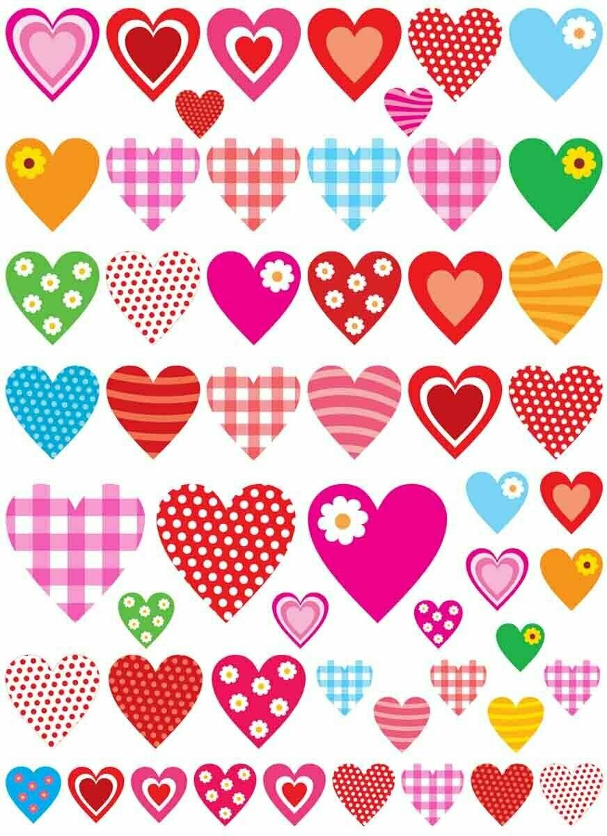 Gommettes cœurs fantaisie (108 pièces)