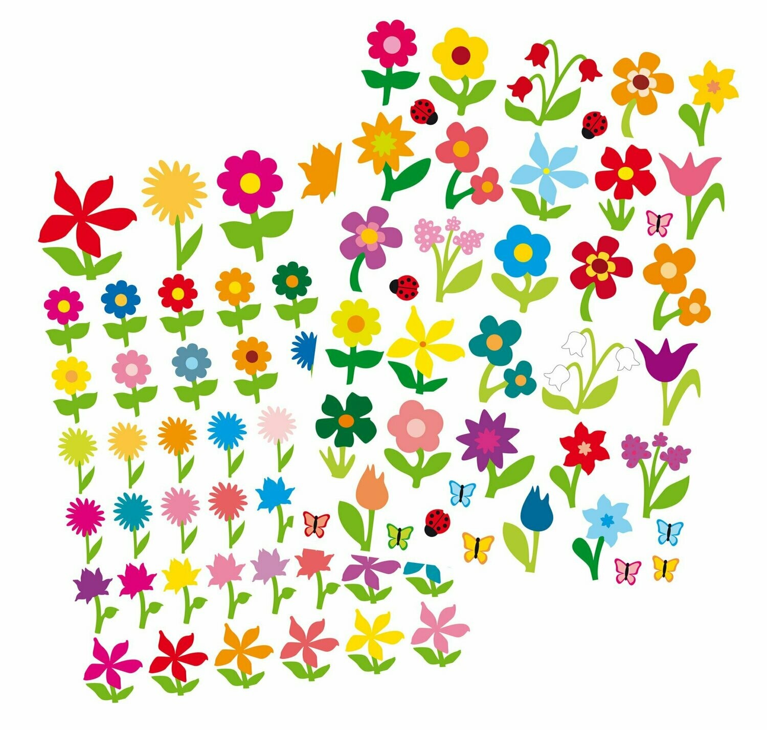 Gommettes fleurs couleurs (87 pièces)