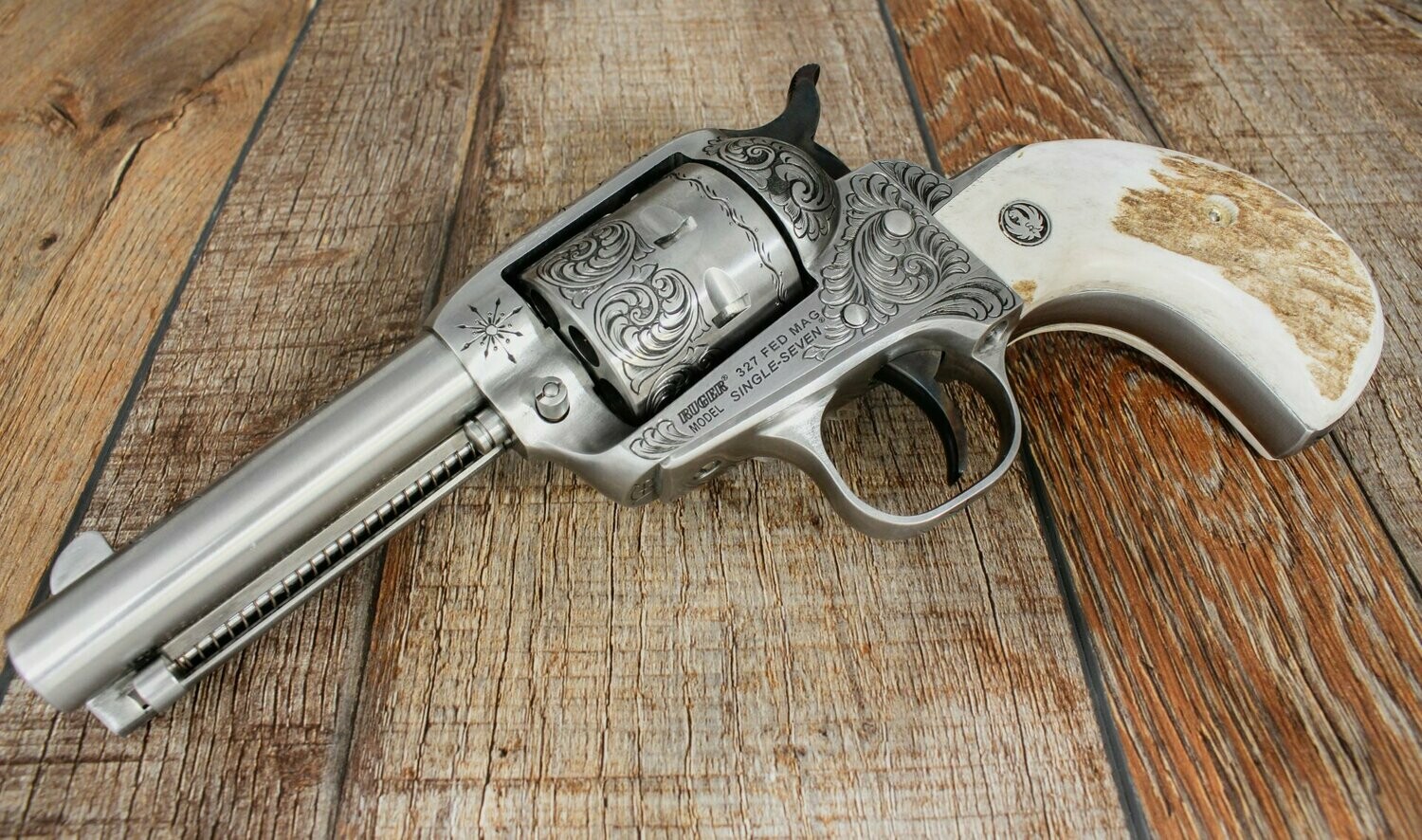Tyler Gun Works Engraved Ruger Single-Seven Birds Head Stag Grips