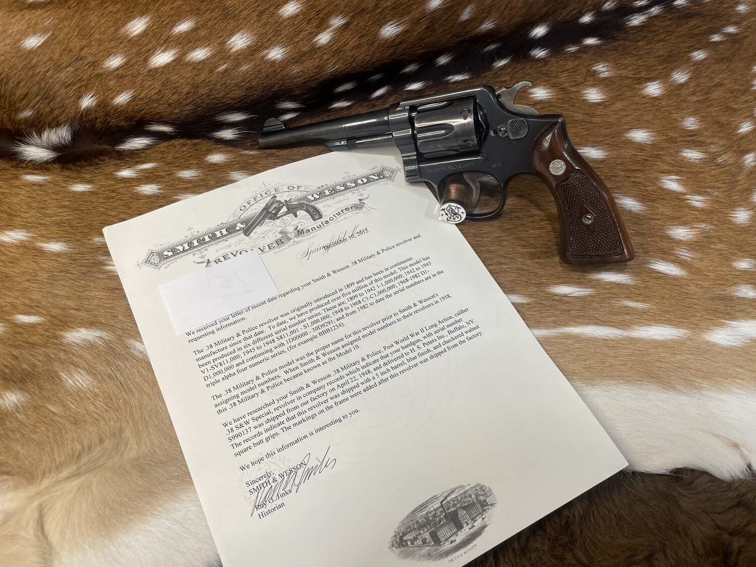 Lettered Smith & Wesson .38 Military & Police Revolver