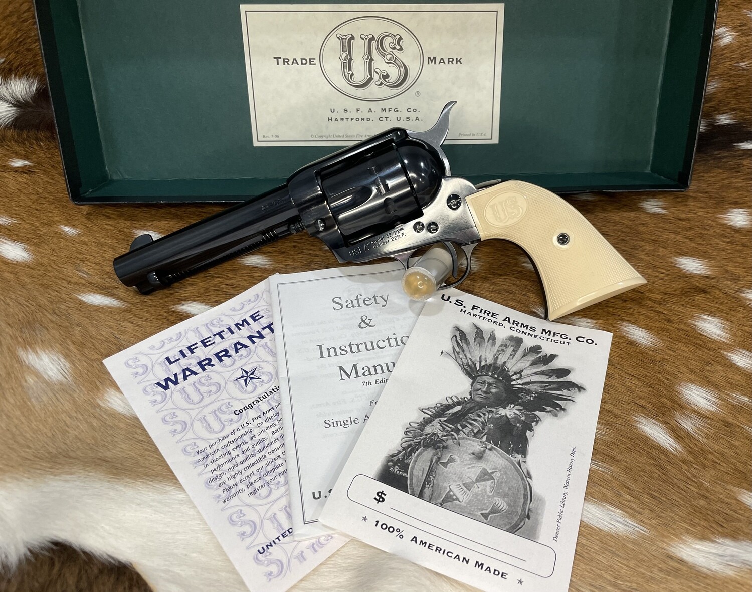 Near Mint USFA Model 12/22 .22 R.F. Single Action Revolver with Box