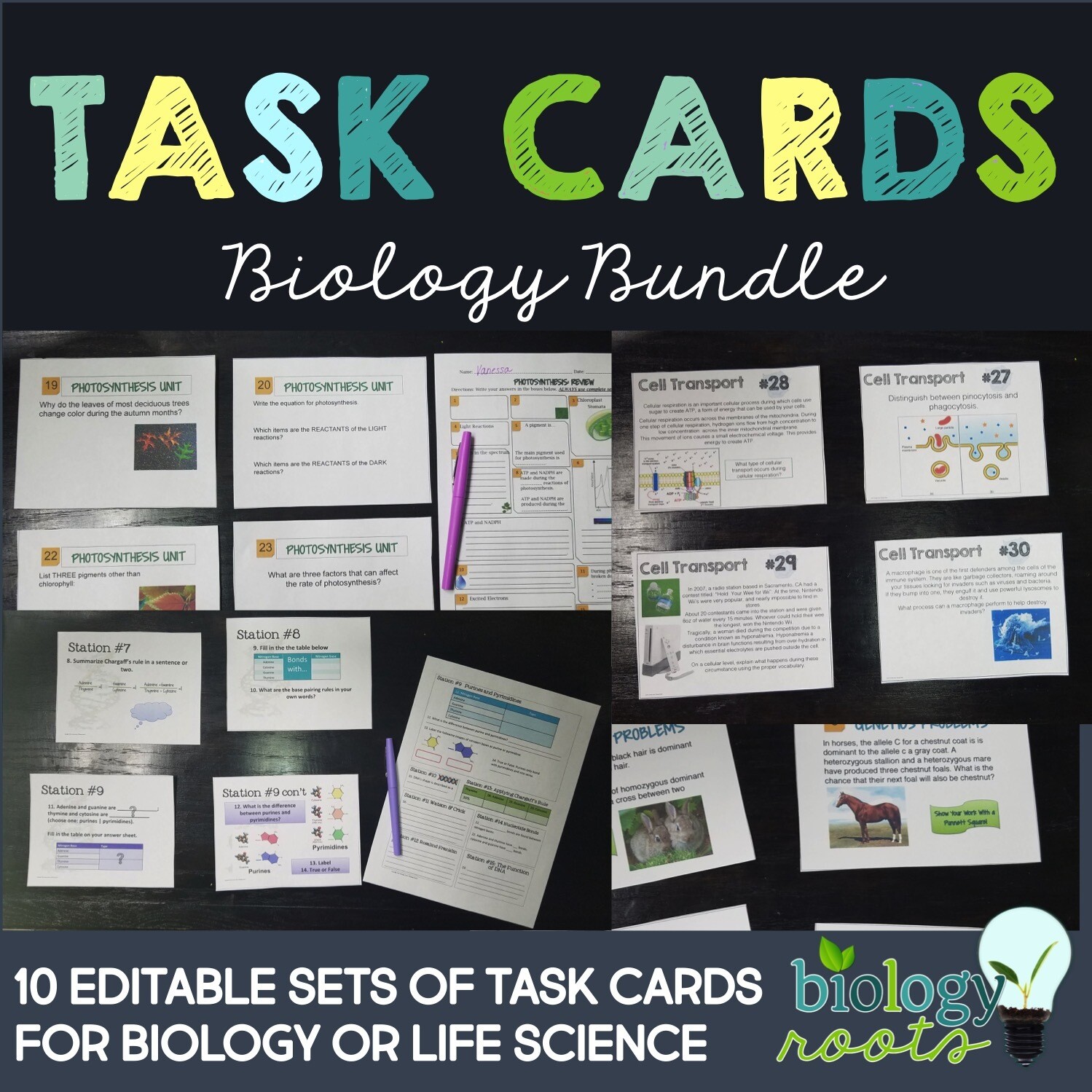Biology Task Card Bundle - Store - Biology Roots