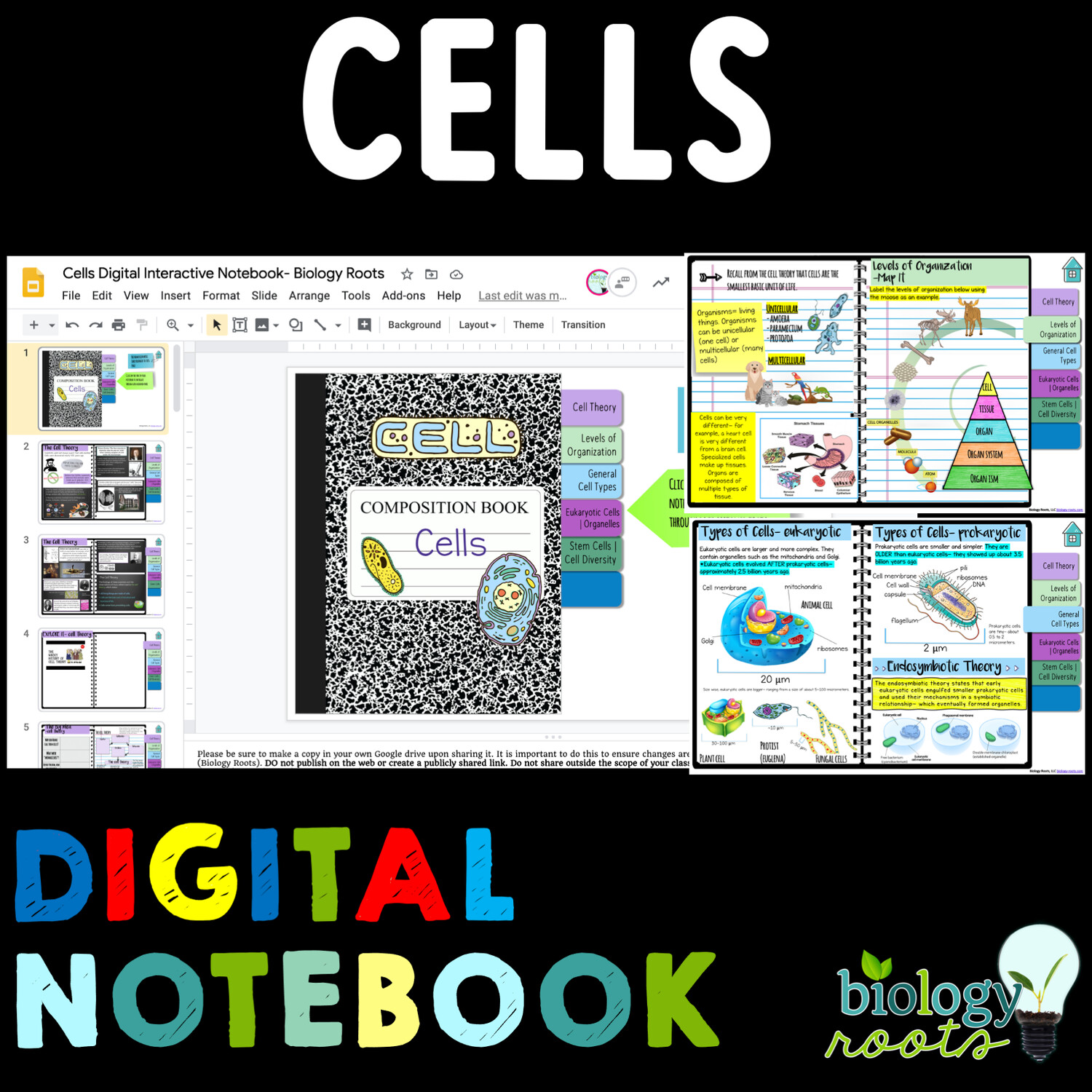Cells Digital Interactive Science Notebook - Store - Biology Roots