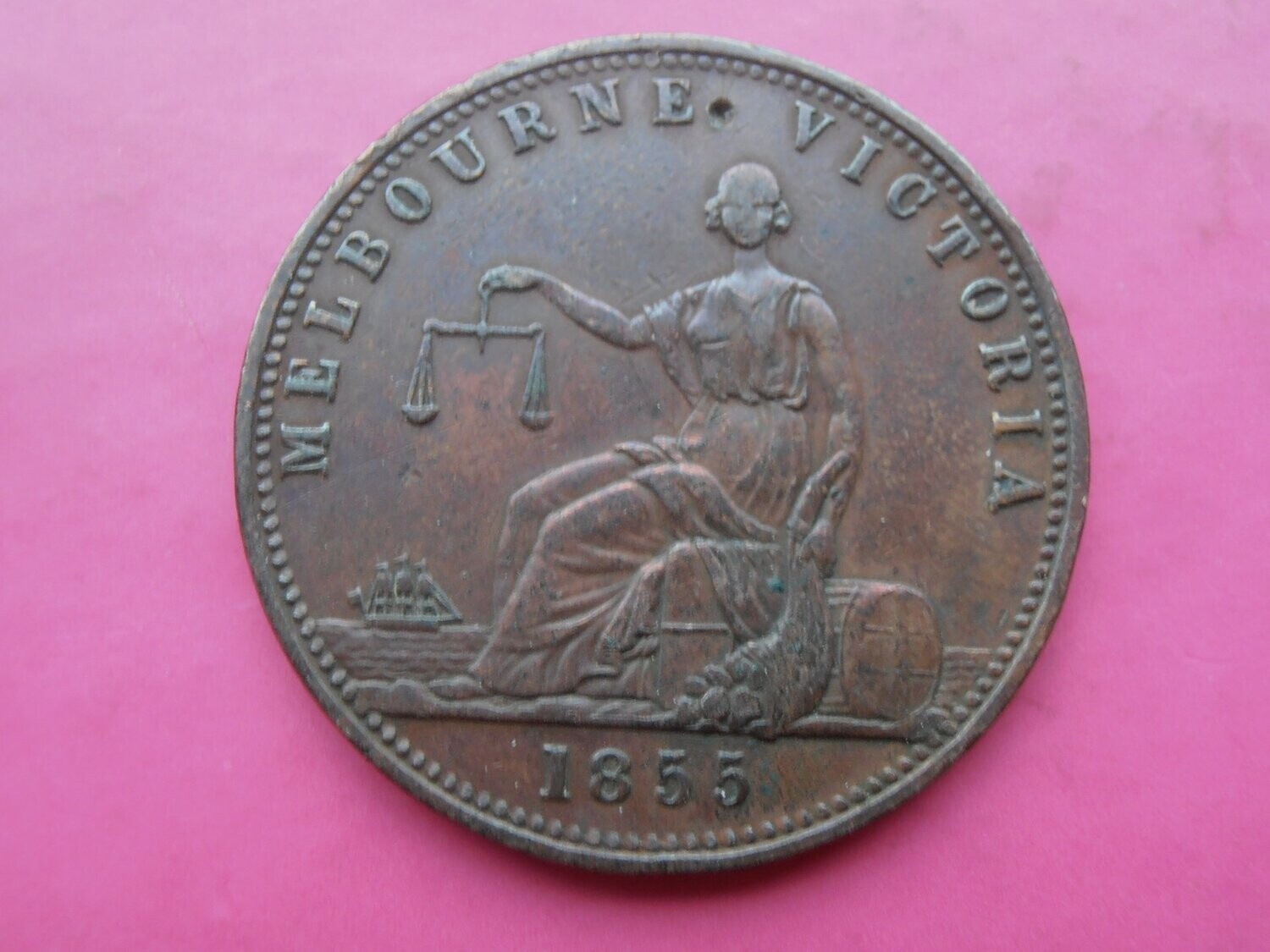 Australia Penny Token Melbourne Victoria - 1855