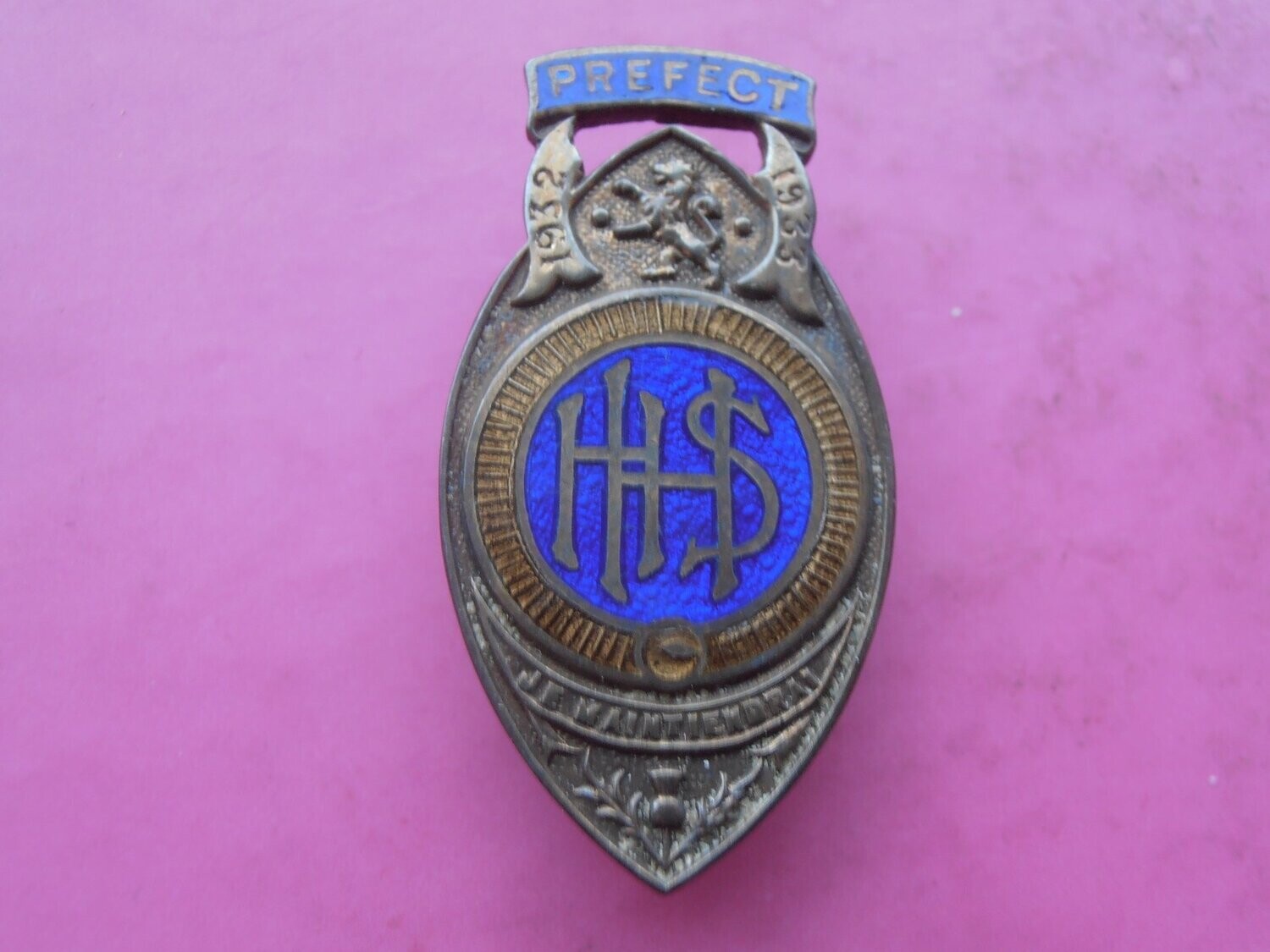 Hillhead High School Prefects Badge - 1932-33