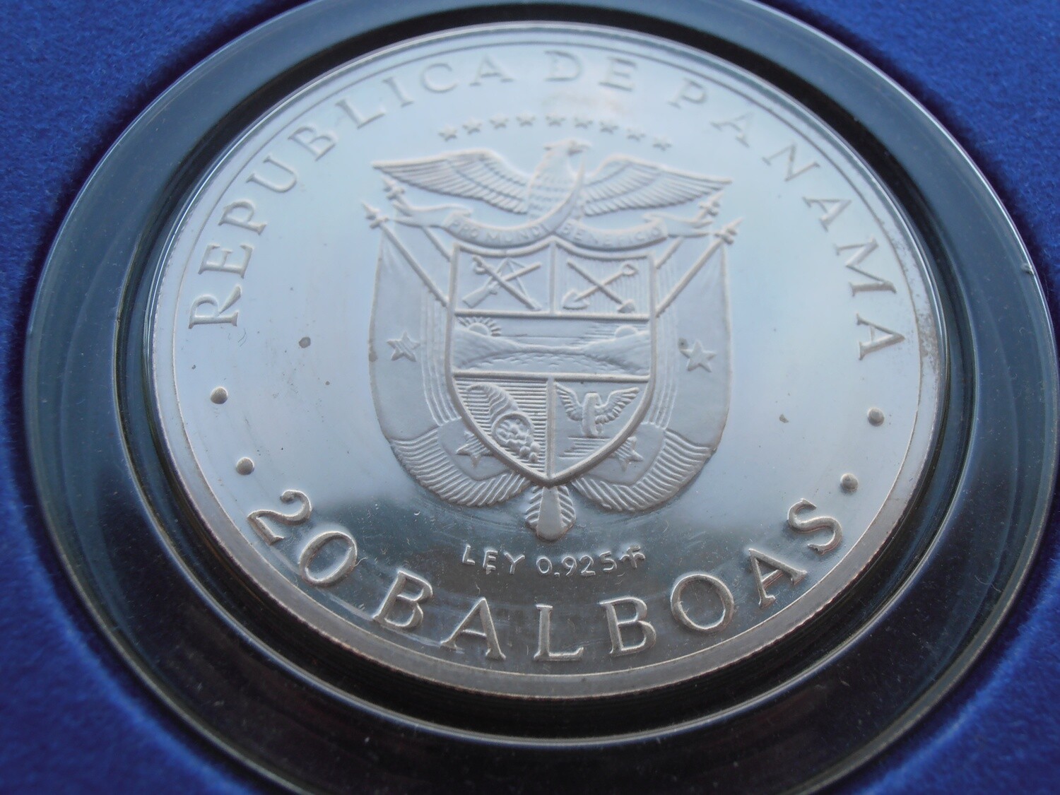 Panama 20 Balboas Silver Proof - 1972