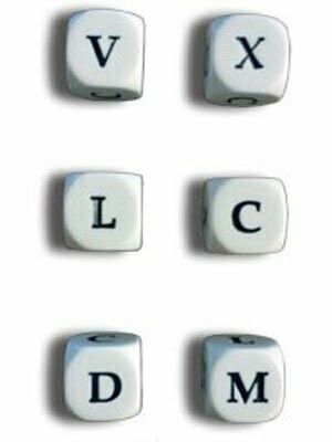 Roman Numerals Dice - V, X, L, C, D, M | Summerbook
