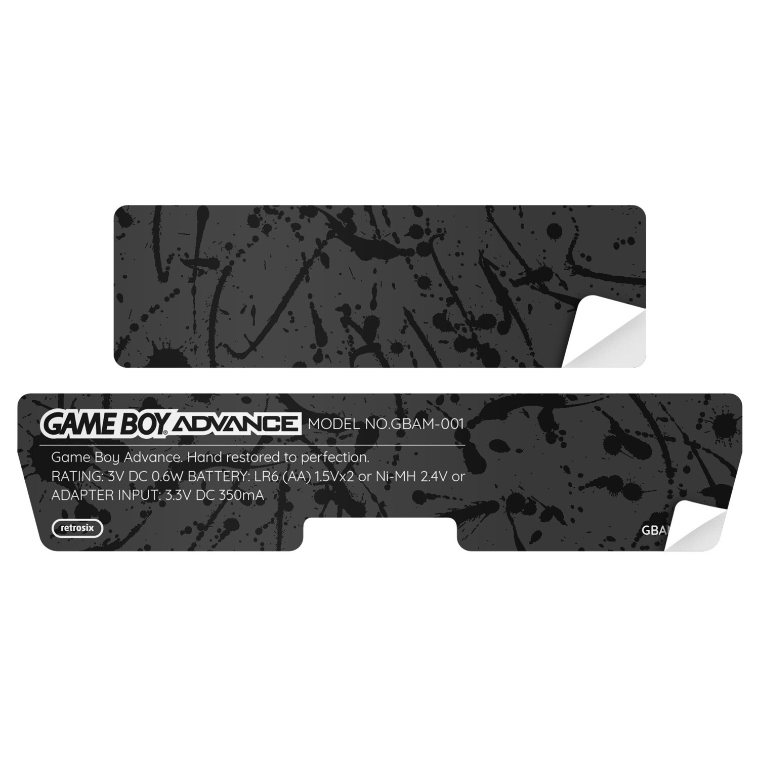 Game Boy Advance Sticker (Splash Black-on-Black)