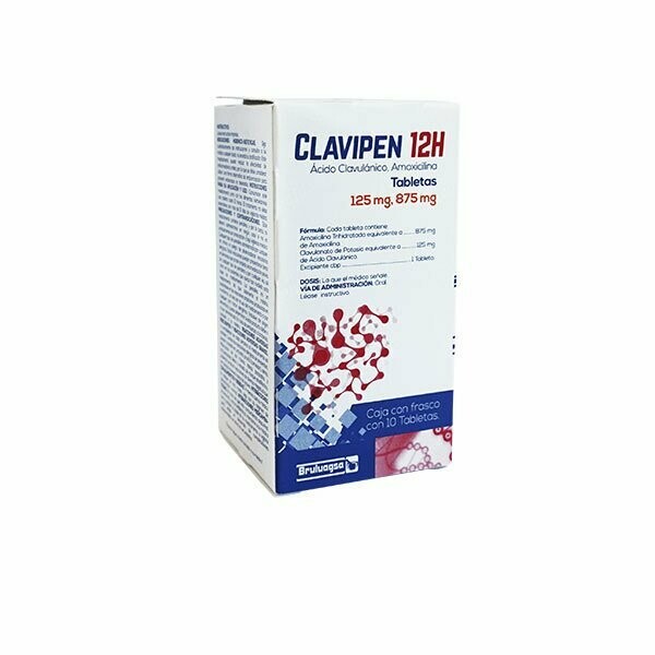 Clavipen 12h 875/125mg oral 10 Tabletas