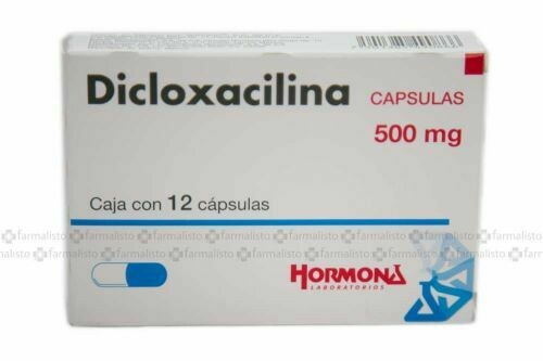Dicloxacilina 500mg Caja con 12 Capsulas